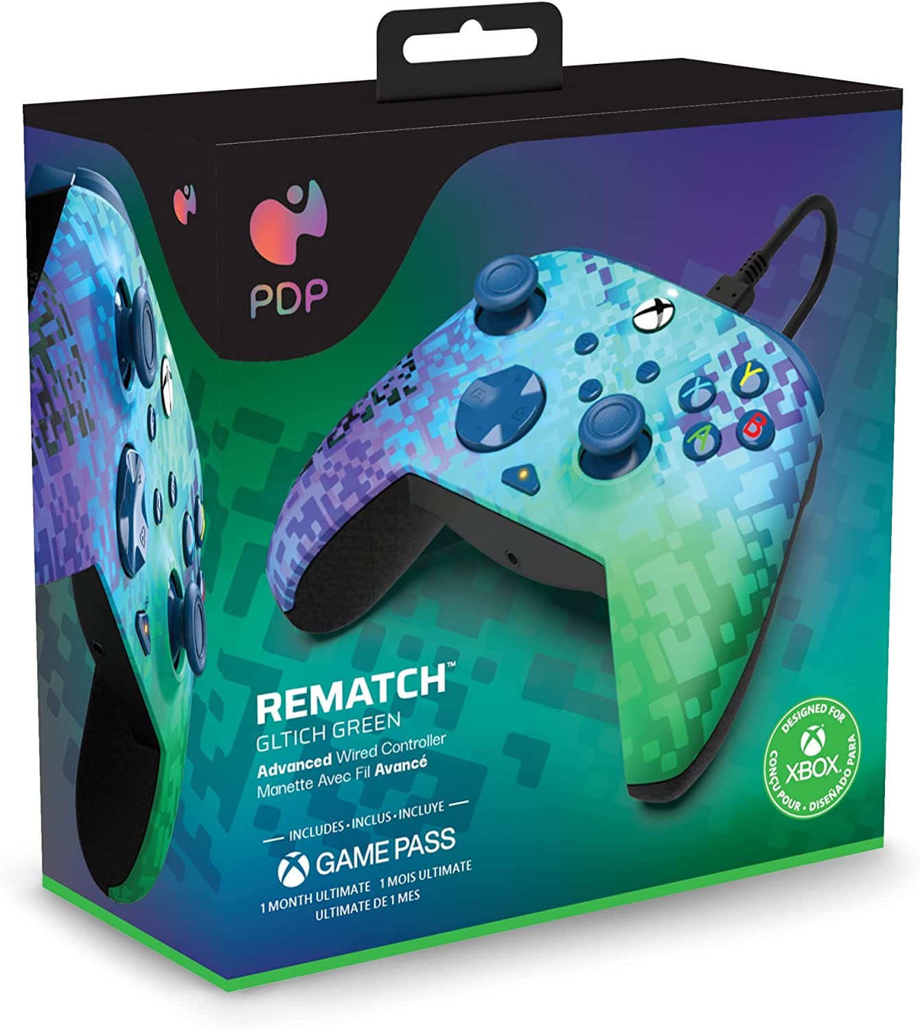Mando PDP Rematch Glitch Green + Game Pass 1 Mes Mando PDP Rematch Glitch Green + Game Pass 1 Mes